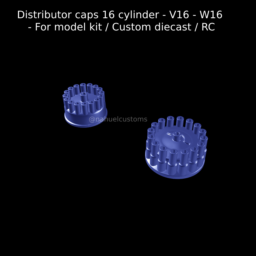STL file Distributor caps 16 cylinder - V16 - W16 - For model kit ...