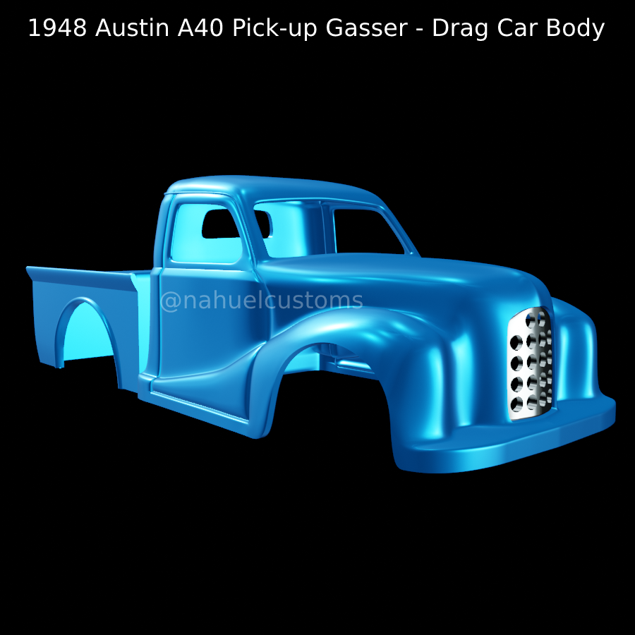 🚗 1948 Austin A40 Pick-up Gasser - Drag Car Body・ STL File for ・Cults