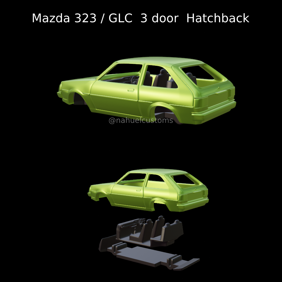 🚗 Mazda 323 / GLC 3 door Hatchback・ STL File for ・Cults