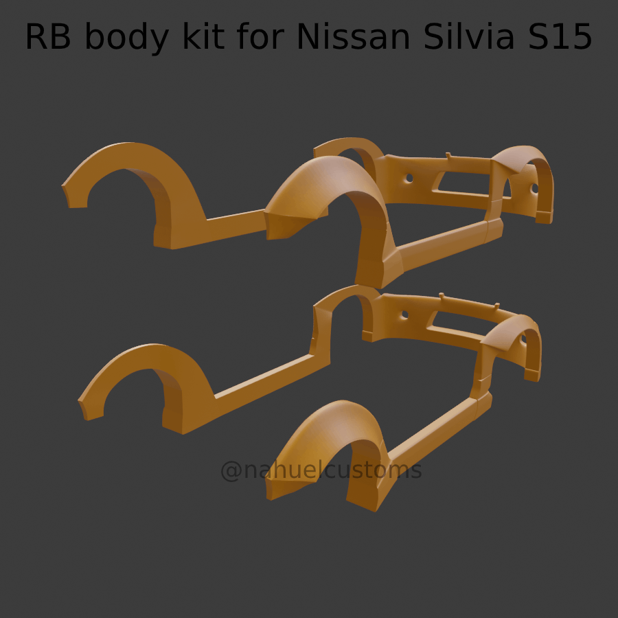 🚗 RB body kit for Nissan Silvia S15・ STL File for ・Cults