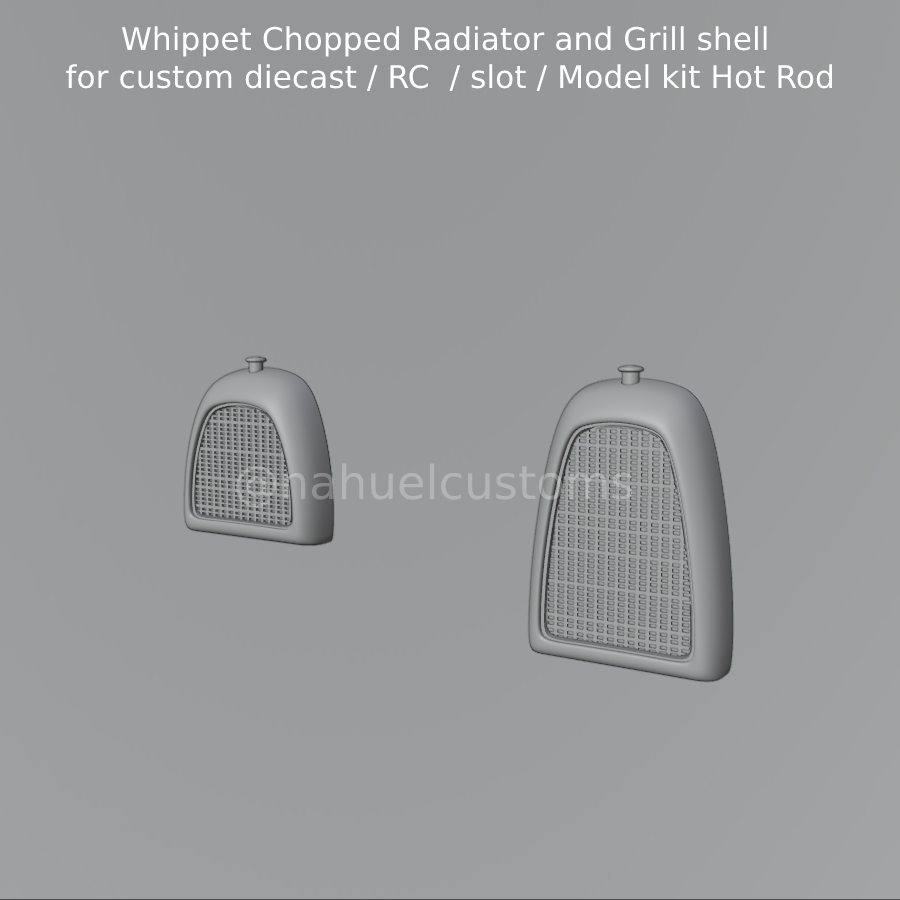 🐚 Whippet Chopped Radiator and Grill shell for custom diecast / RC ...