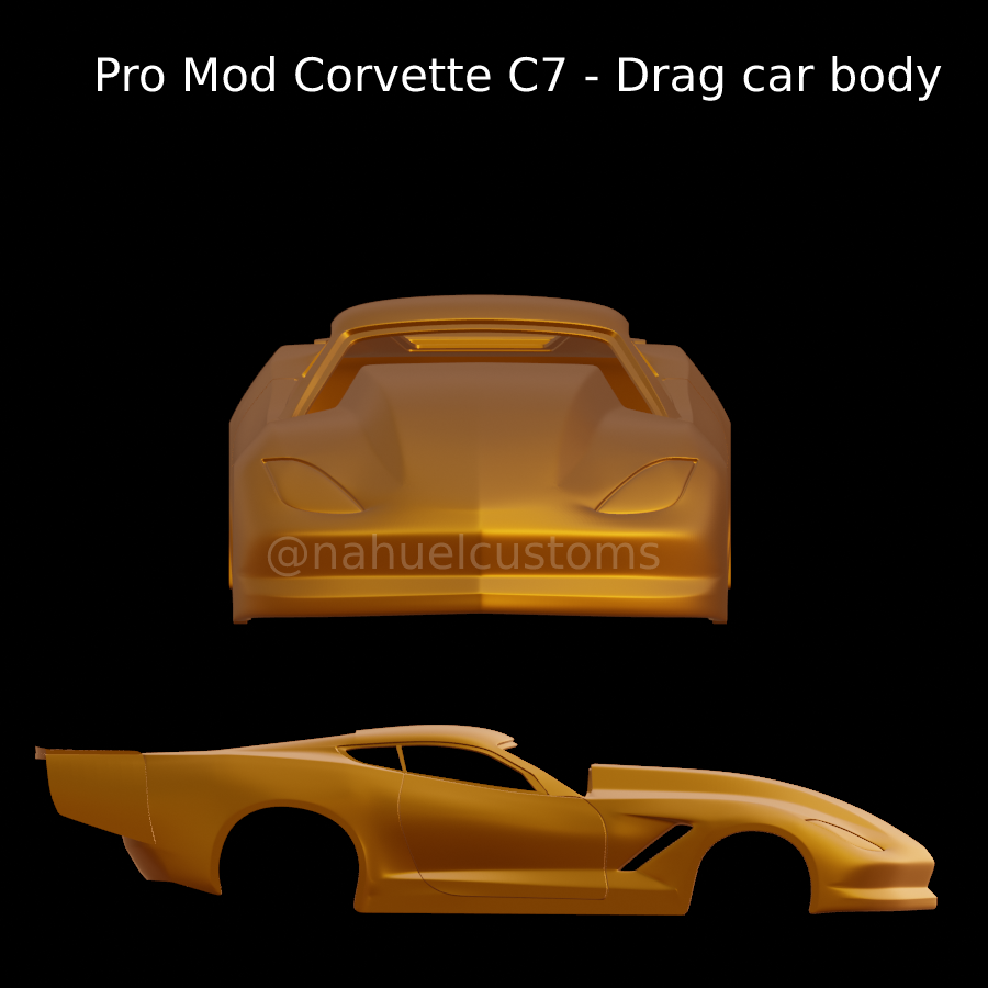 Archivo STL Pro Mod Corvette C7 - Drag car body 🚗・Objeto imprimible en ...