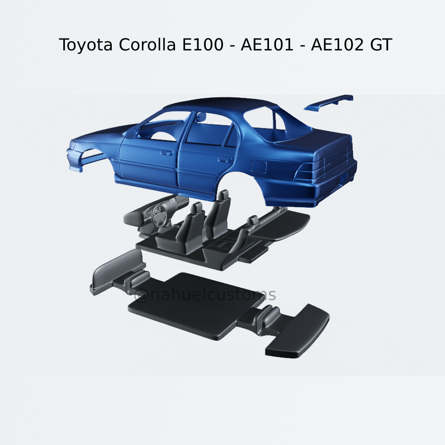 🚗 Toyota Corolla E100 - AE101 - AE102 GT・ STL File for ・Cults