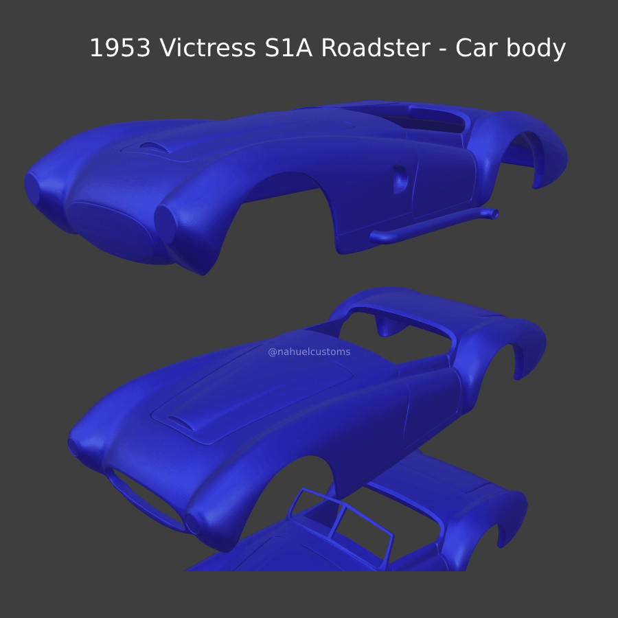 🚗 1953 Victress S1A Roadster - Car body・ STL File for ・Cults