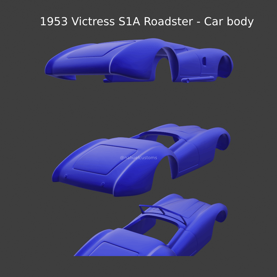 🚗 1953 Victress S1A Roadster - Car body・ STL File for ・Cults