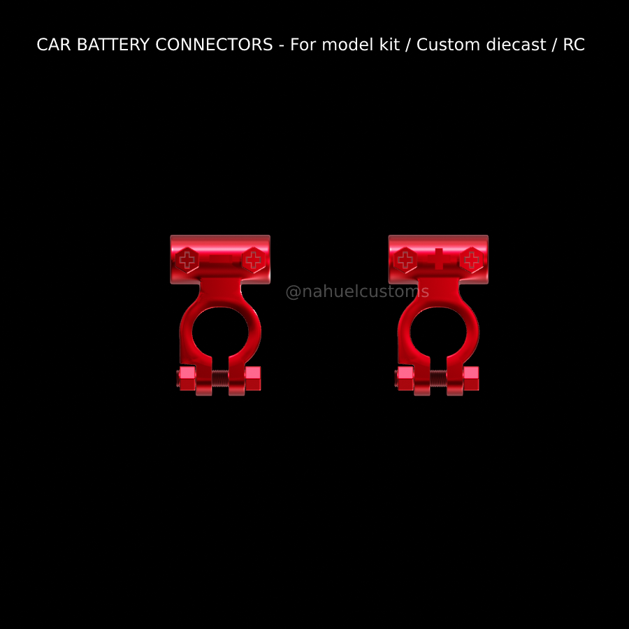 🚗 CAR BATTERY CONNECTORS - For model kit / Custom diecast / RC・ STL ...