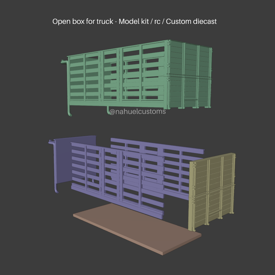 📦 Open box for truck - Model kit / rc / rc / Custom diecast・ STL File ...