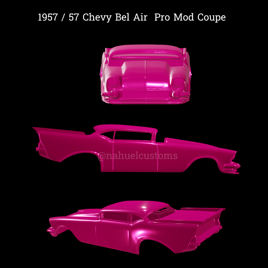 🚙 1957 / 57 Chevy Bel Air Pro Mod Coupe・ STL File for ・Cults