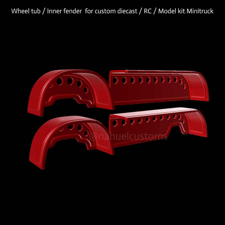 🛞 Wheel tub / Inner fender for custom diecast / RC / Model kit ...
