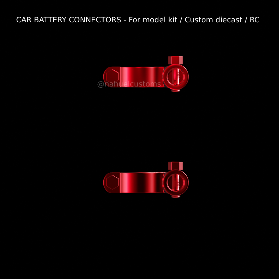 🚗 CAR BATTERY CONNECTORS - For model kit / Custom diecast / RC・ STL ...