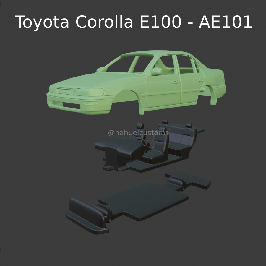 🚗 Toyota Corolla E100 - AE101 - AE102・ STL File for ・Cults