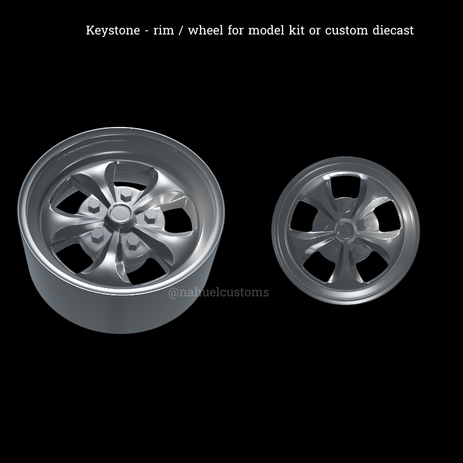🛞 Keystone - rim / wheel for model kit or custom diecast・ STL File for ...