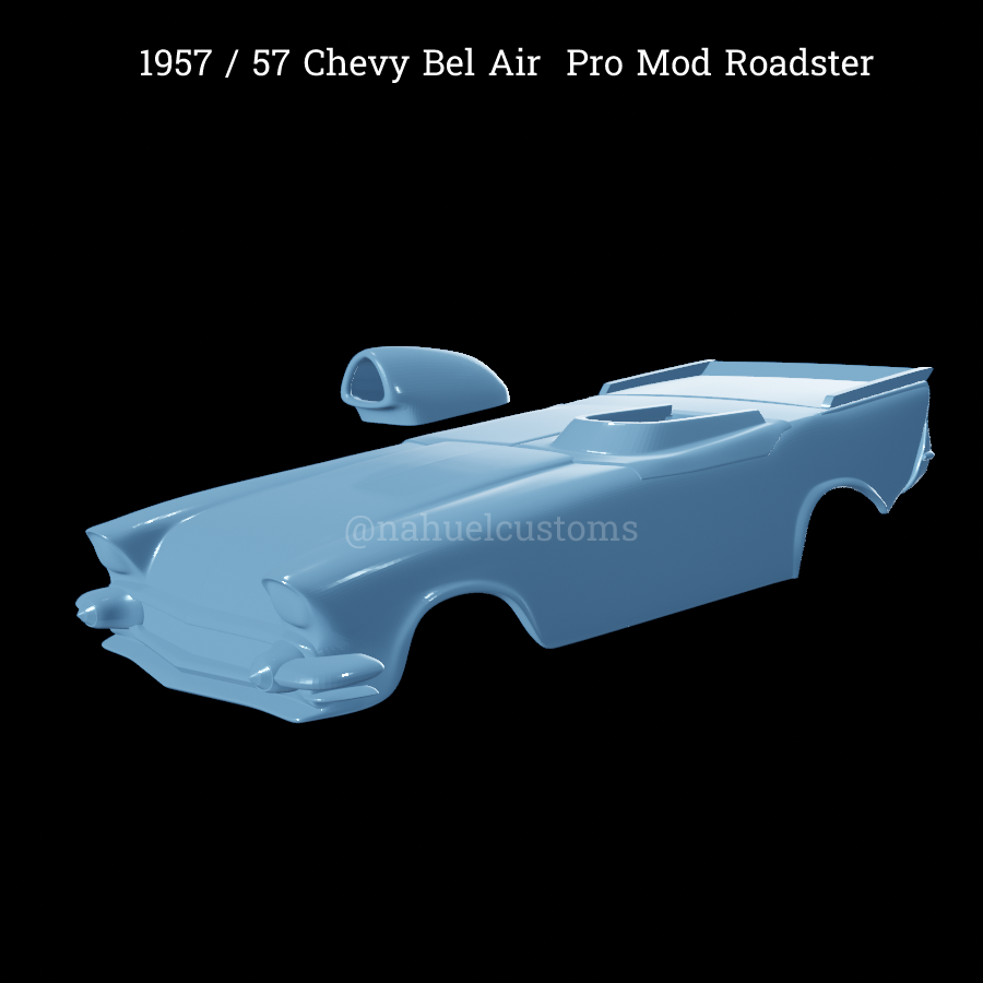 🚙 1957 / 57 Chevy Bel Air Pro Mod Roadster・ STL File for ・Cults