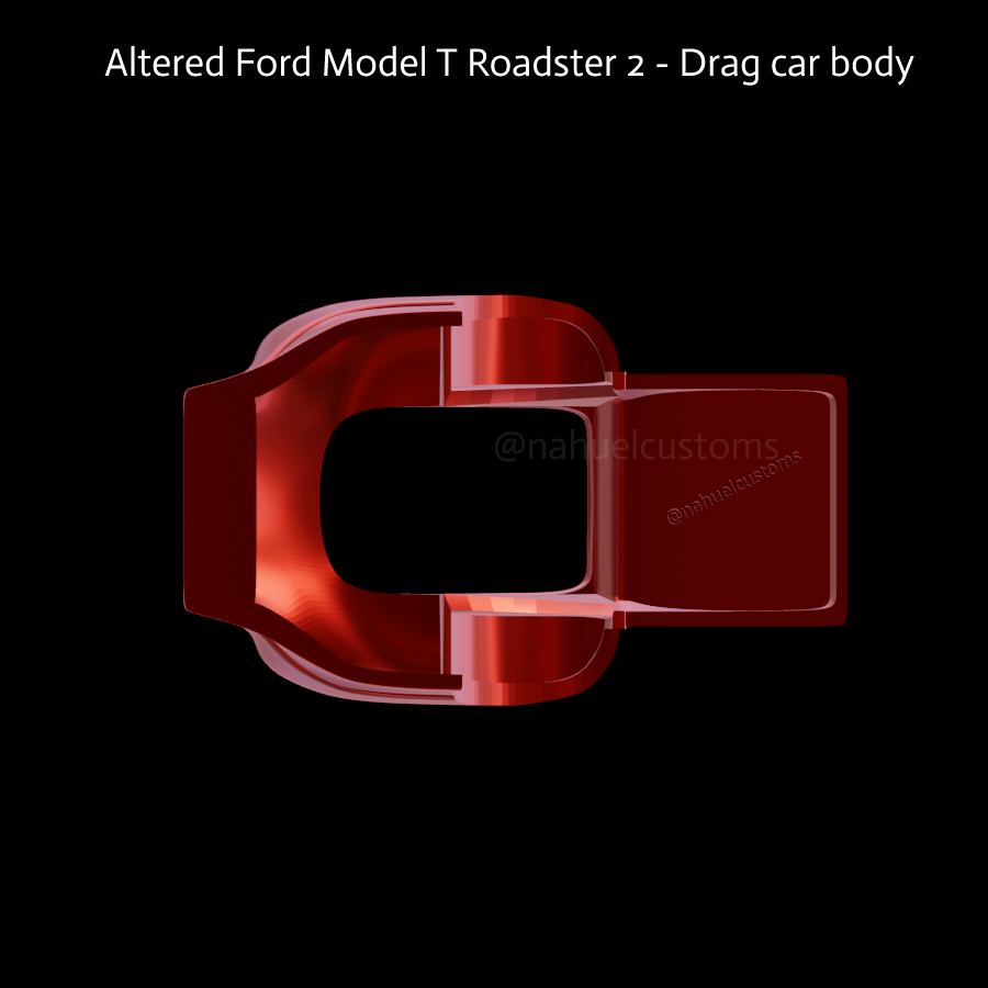 🚙 Altered Ford Model T Roadster 2 - Drag car body・ STL File for ・Cults