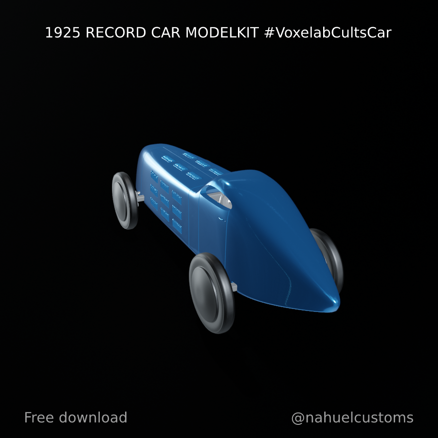⏺️ 1925 RECORD CAR MODELKIT #VoxelabCultsCar・Free STL File for ・Cults