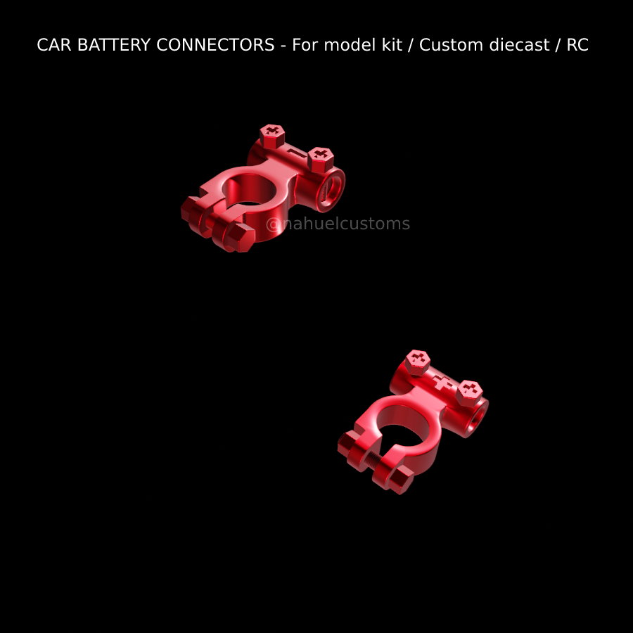 🚗 CAR BATTERY CONNECTORS - For model kit / Custom diecast / RC・ STL ...