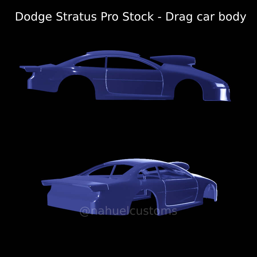 🚗 Dodge Stratus Pro Stock - Drag car body・ STL File for ・Cults