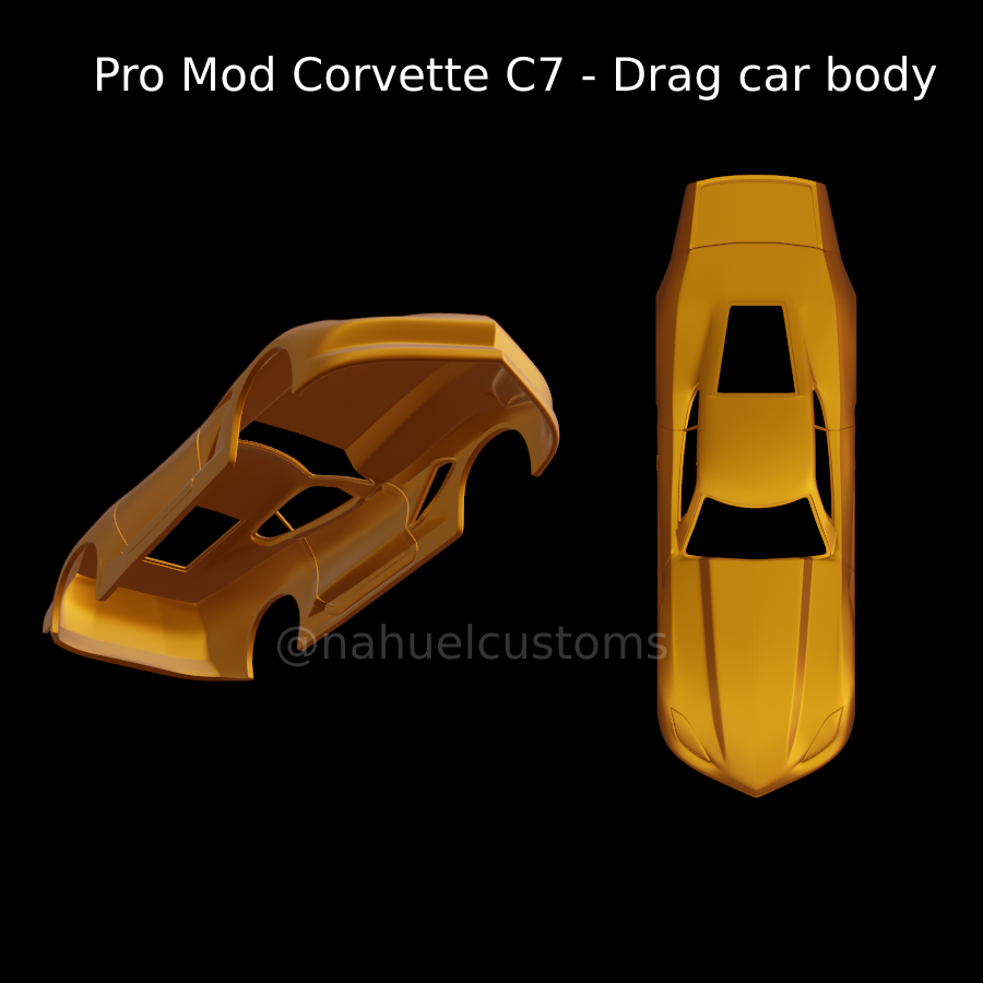 Archivo STL Pro Mod Corvette C7 - Drag car body 🚗・Objeto imprimible en ...