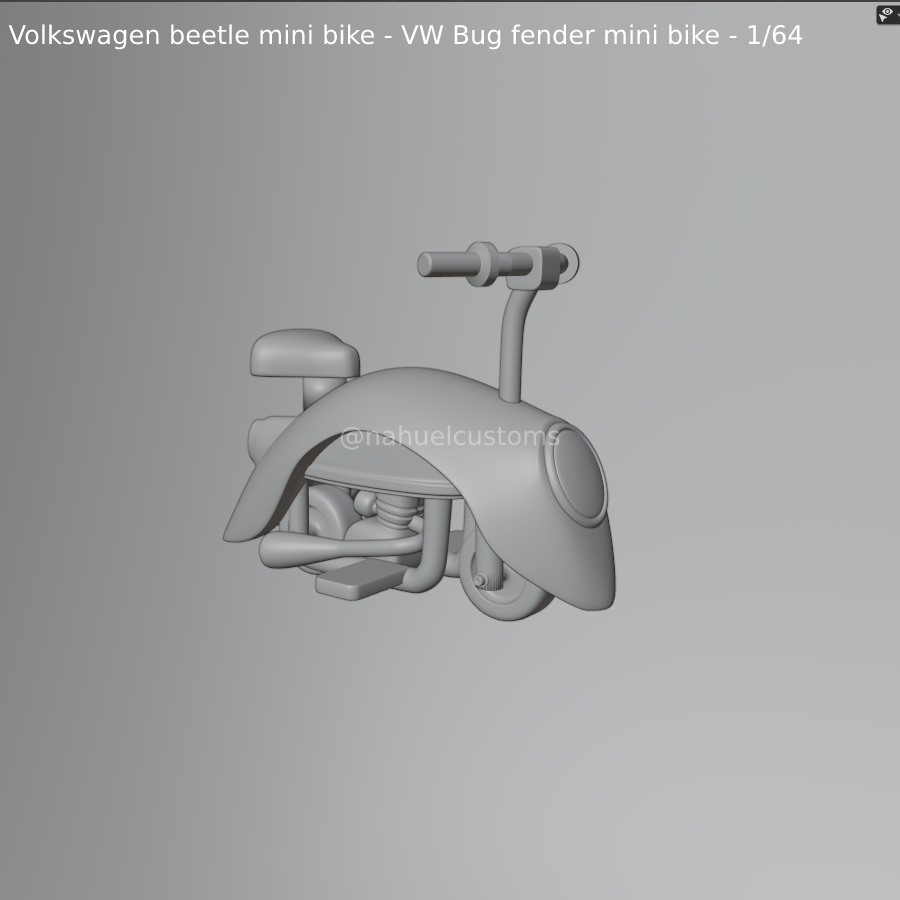 🚗 Volkswagen beetle mini bike - VW Bug fender mini bike - 1/64・ STL ...