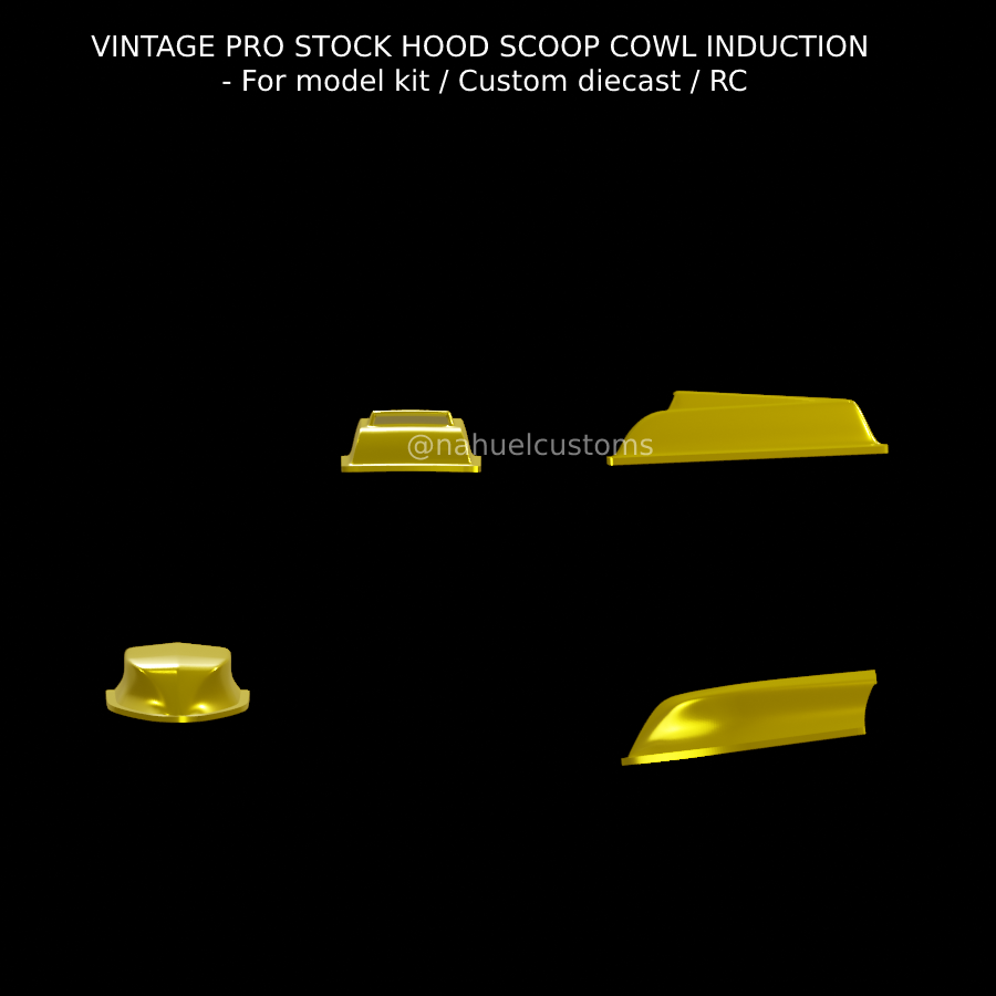 👽 VINTAGE PRO STOCK HOOD SCOOP COWL INDUCTION - For model kit / Custom ...
