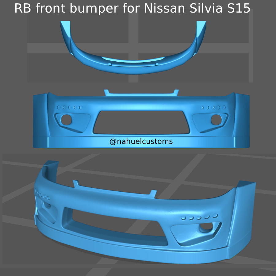 STL file RB front bumper for Nissan Silvia S15 👽・Model to download and ...