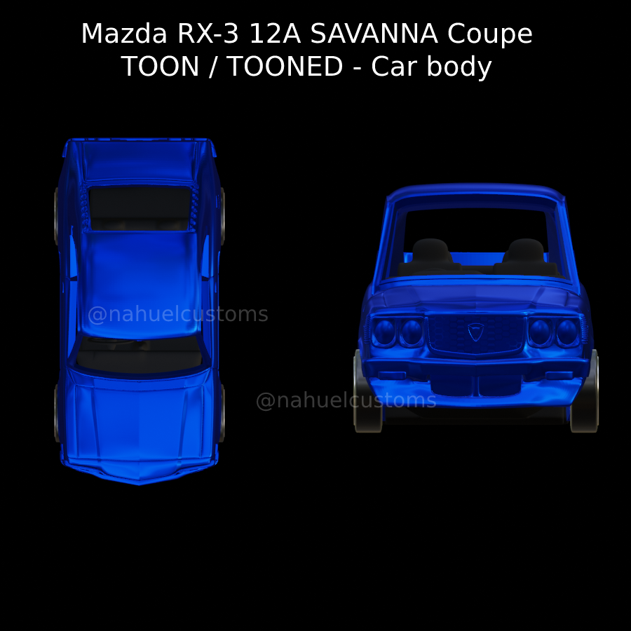 🚗 Mazda RX-3 12A SAVANNA Coupe TOON / TOONED - Car body・ STL File for ...