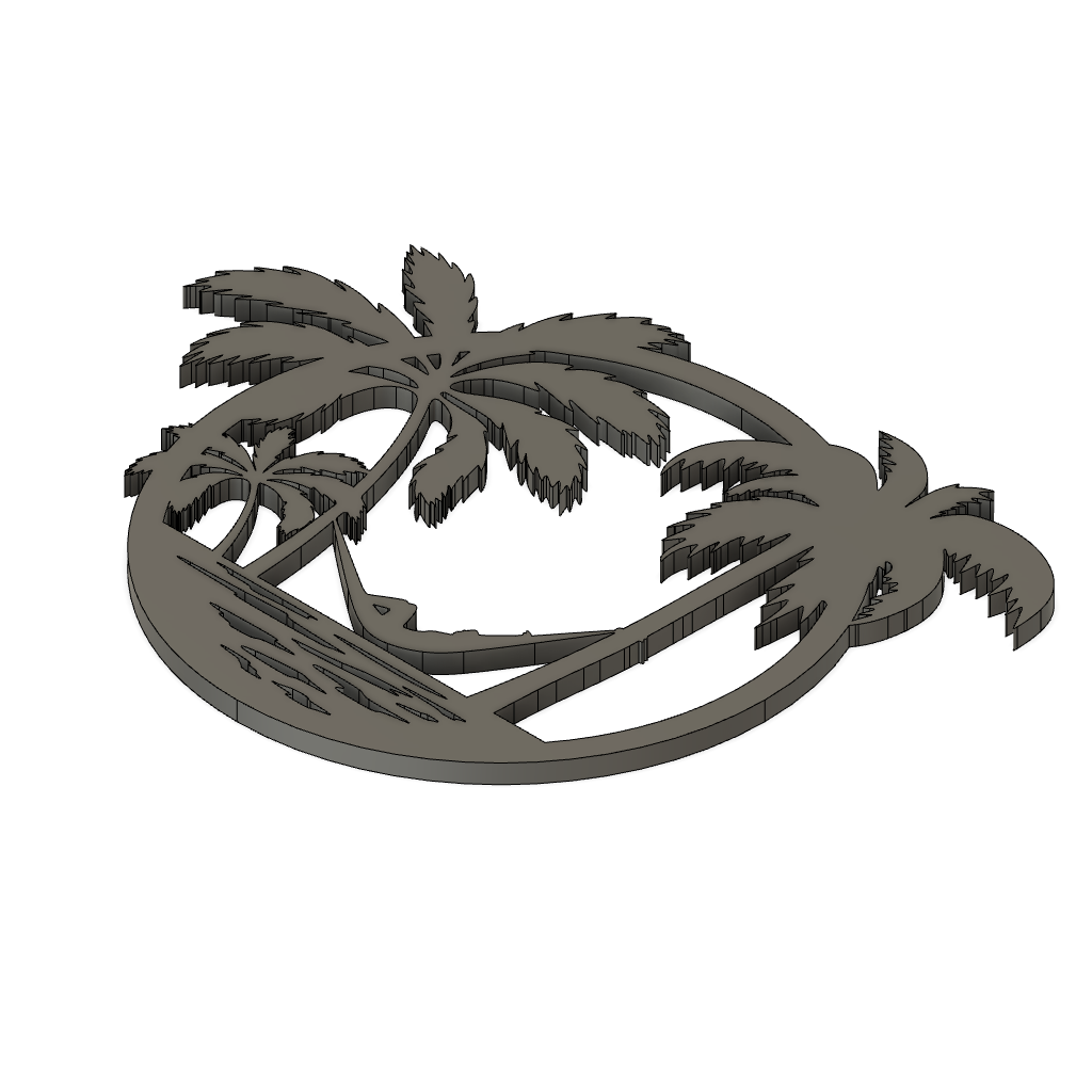 🏖️ Beach Palm Tree Wall Art・ 3D File for ・Cults