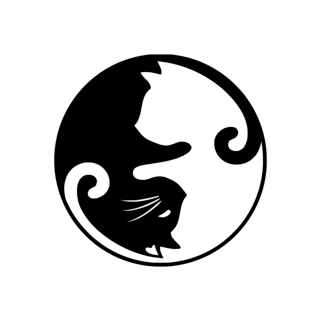 🐱 Cat Ying Yang Wall Art・ 3D File for ・Cults