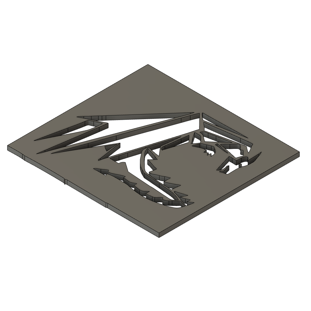 🐉 Dragon 2D Pattern Low Poly・ 3D File for ・Cults