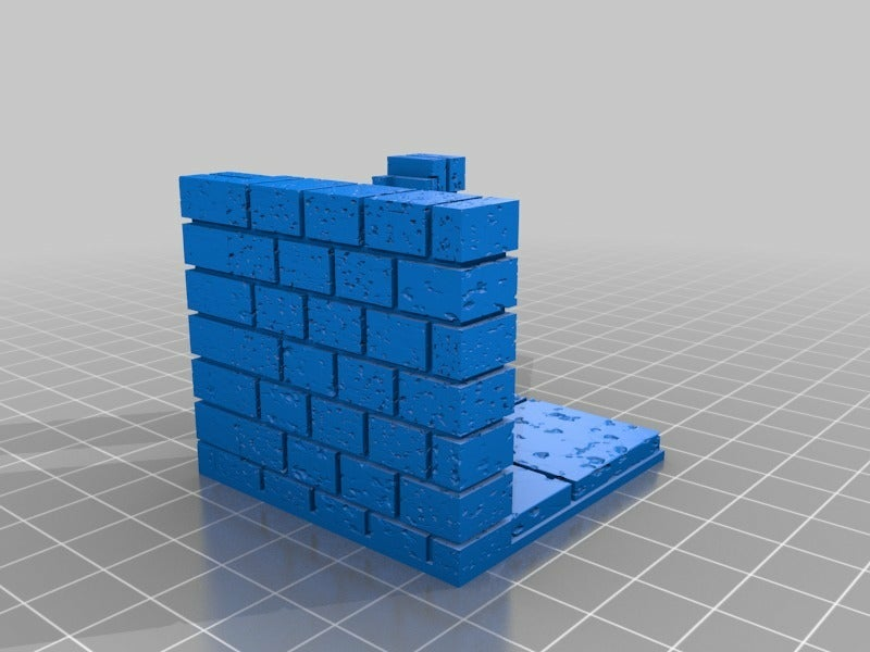 🟪 OpenForge 2.0 Cut Stone Wall Angle with Square Door・Free STL File for ...