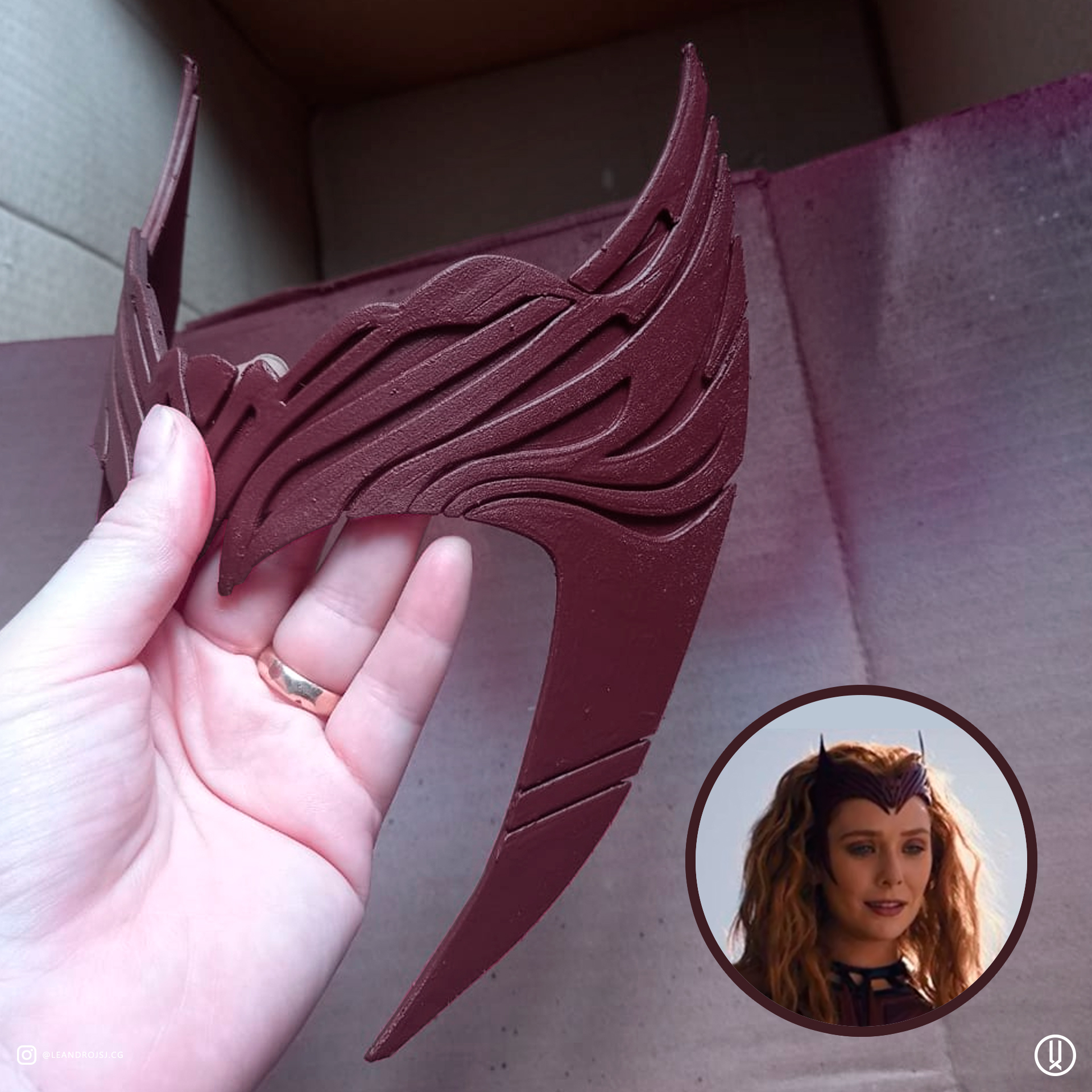 STL file Wandavision Scarlet Witch Inspired Crown 3D print model 🧙‍♀️ ...