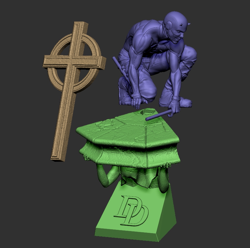 🦸 Daredevil Statue・ 3D File for ・Cults