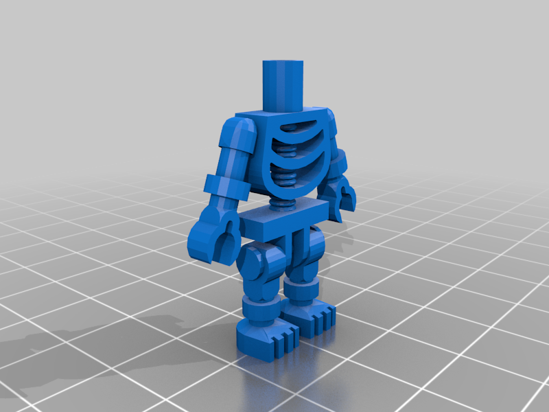 🏗️ Building Block Skeleton Minifig (2 piece remix)・Free STL File for ・Cults
