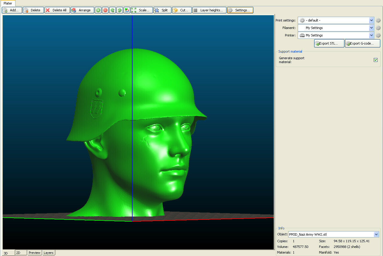 🫡 WW2 German soldier head・Free STL File for ・Cults