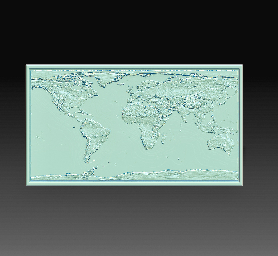 🗺️ 3D World map・Free STL File for ・Cults