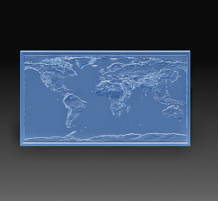 🗺️ 3D World map・Free STL File for ・Cults