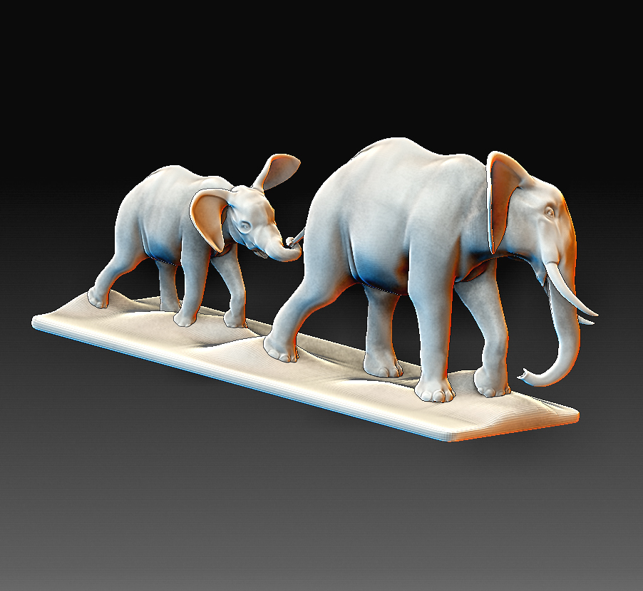 🐘 Elephant family・Free STL File for ・Cults