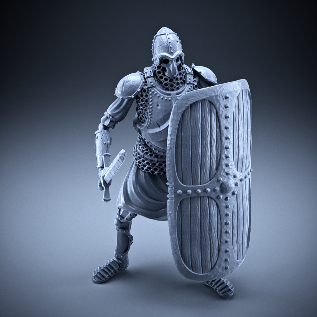 💀 Skeleton - Heavy Infantry - Sword + Square Shield - Idle Pose・Free ...