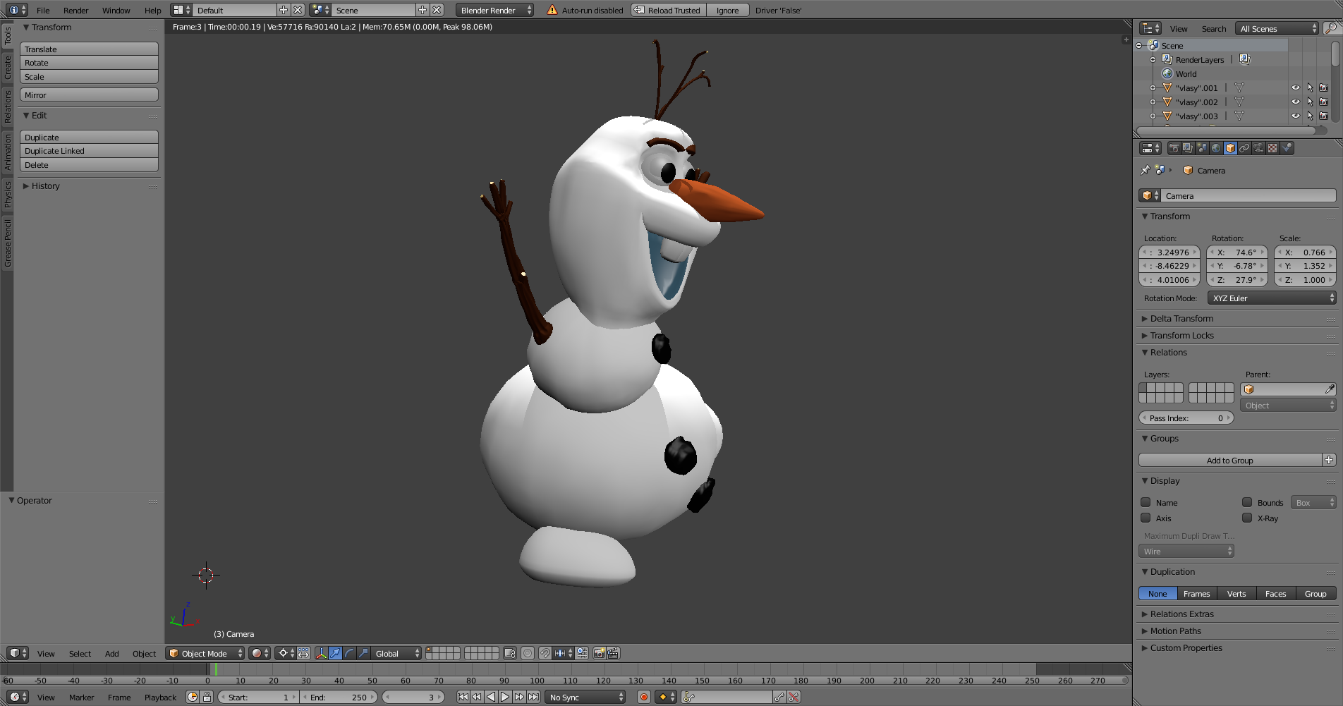 👽 Olaf・Free STL File for ・Cults