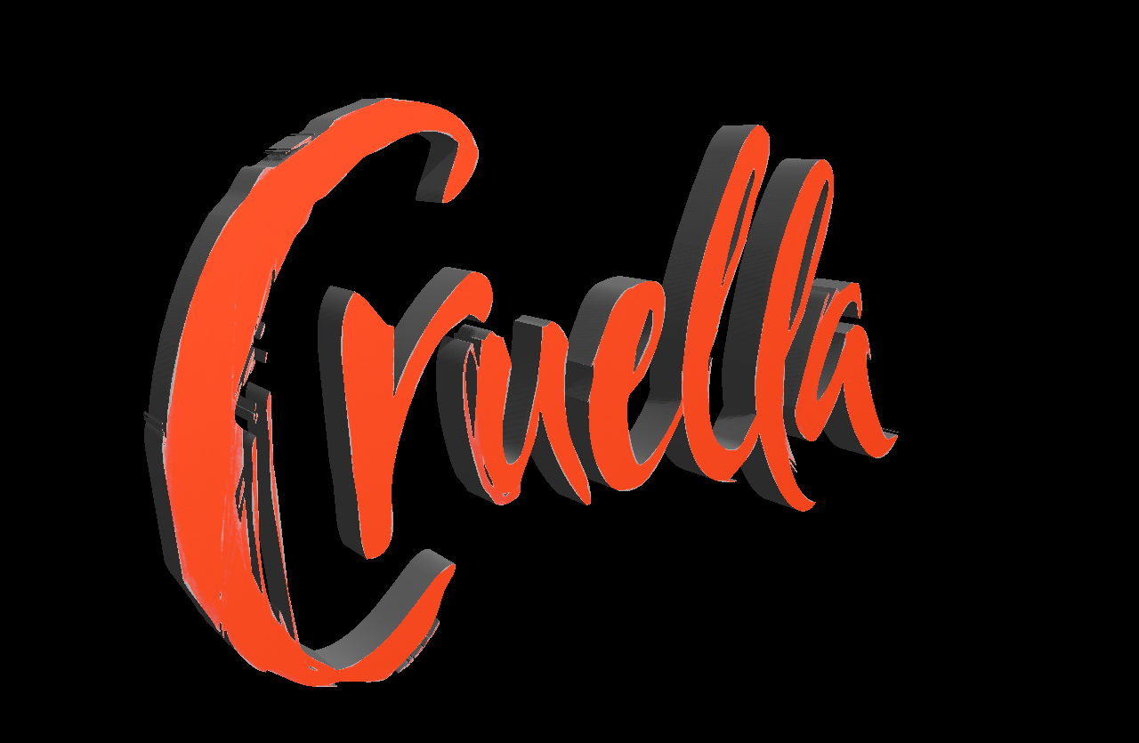 OBJ file Cruella Logo 3D 📽️ ・3D print design to download・Cults