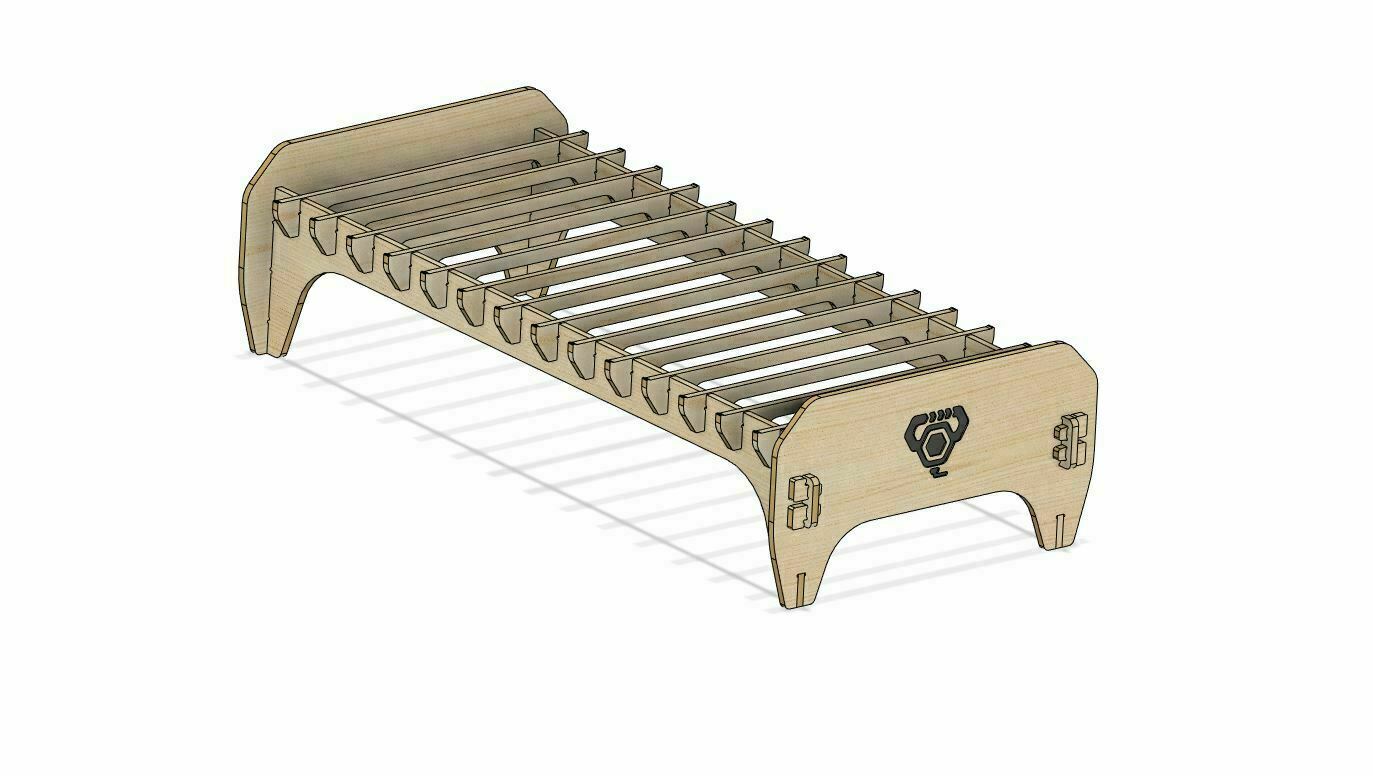 STL file Flat-pack - DXF Single Plywood bed 🛏️ ・Design to download and ...