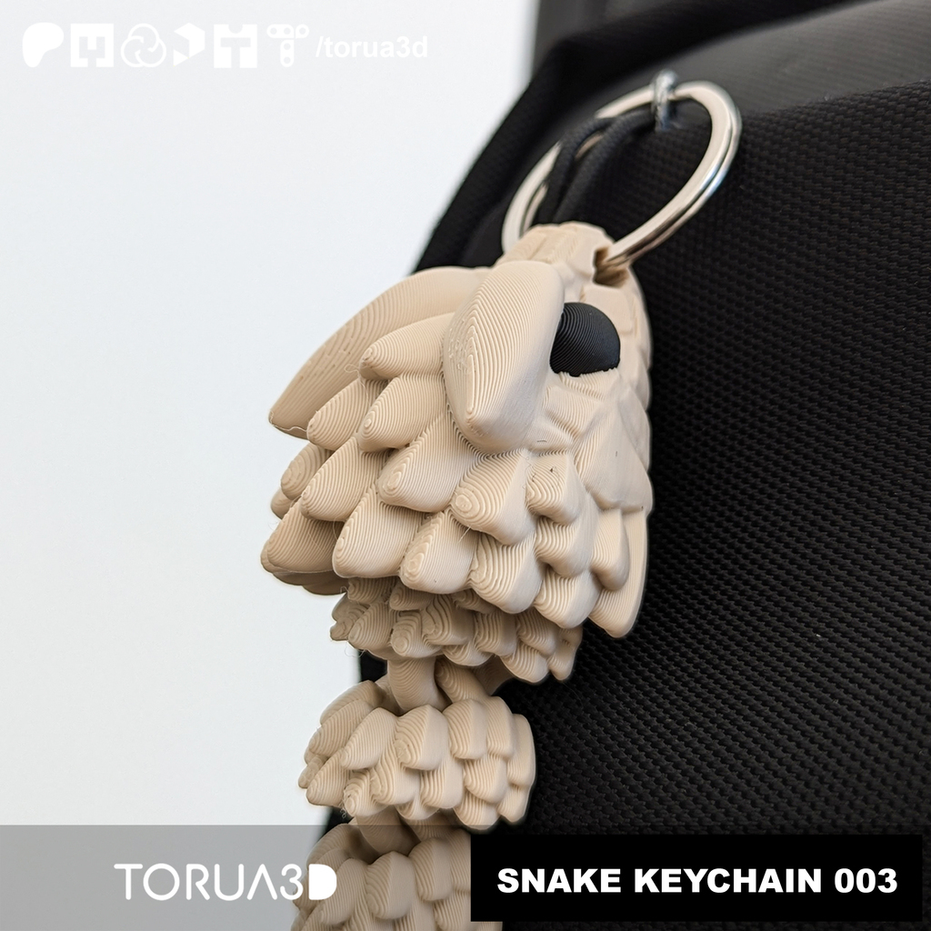 🐍 Articulated Snake Keychain 003 - Print in place - No supports - 3mf ...