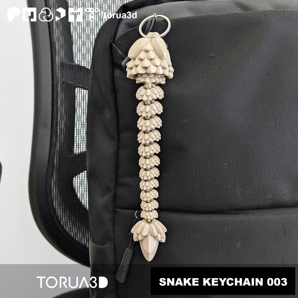 🐍 Articulated Snake Keychain 003 - Print in place - No supports - 3mf ...