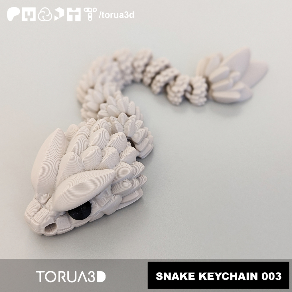 🐍 Articulated Snake Keychain 003 - Print in place - No supports - 3mf ...