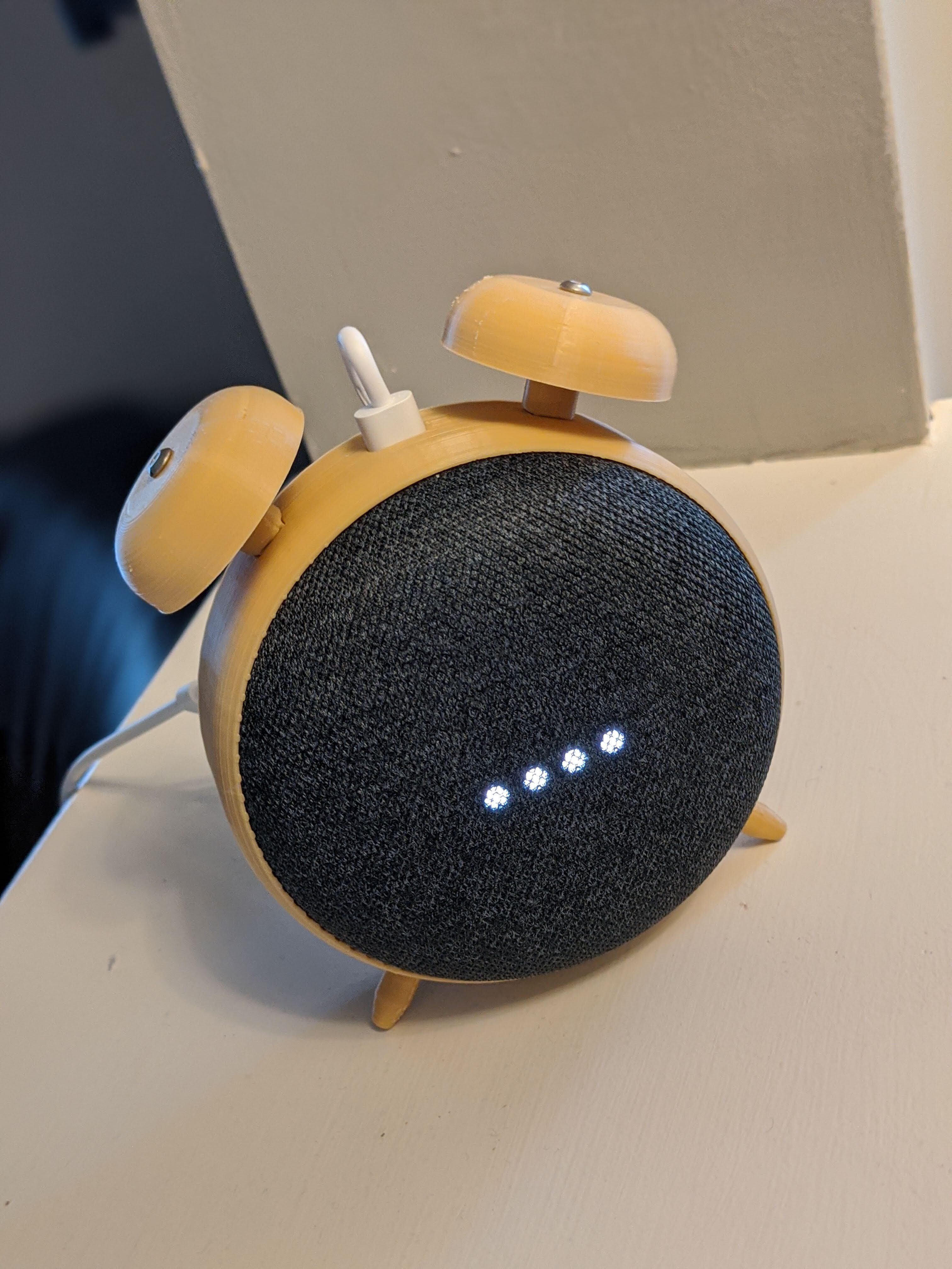 3D printable Retro Alarm Clock Stand for the Google Home Mini (snap ...