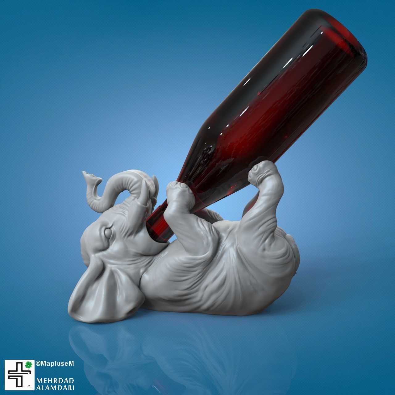 3D file Wine_holder_elephant 🍷 ・3D print model to download・Cults