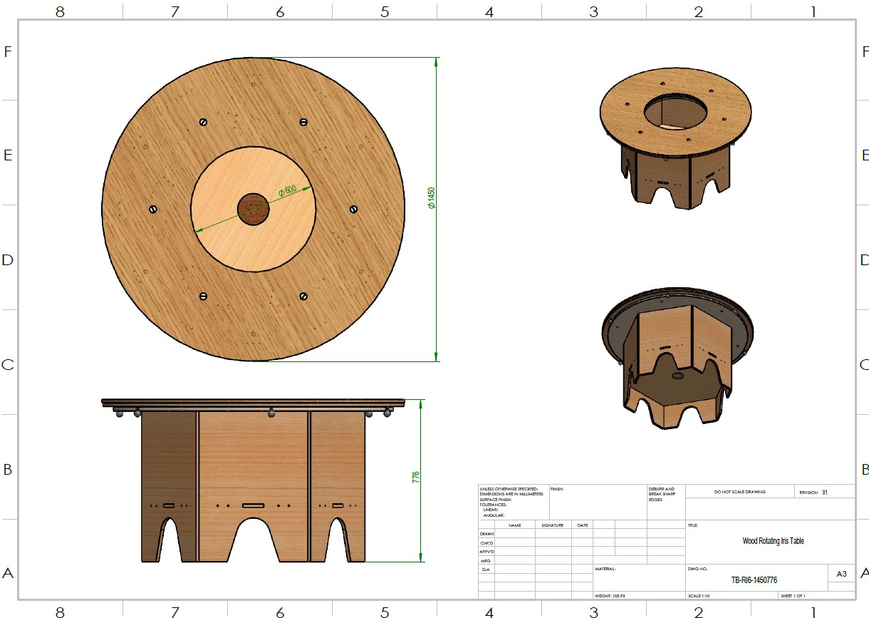 3D file Wood Rotating Dining Table Design V1-TBRI61450776 🪵 ・3D ...