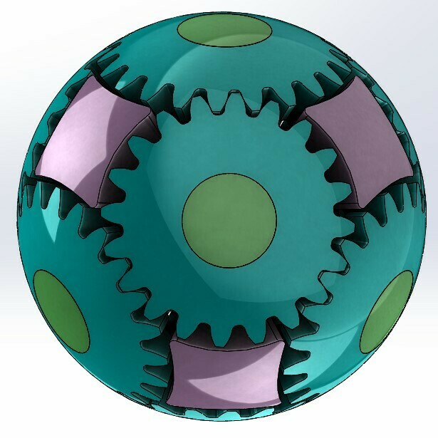 ⚙️ Sphere gear (ball gear) T20D34・ STL File for ・Cults