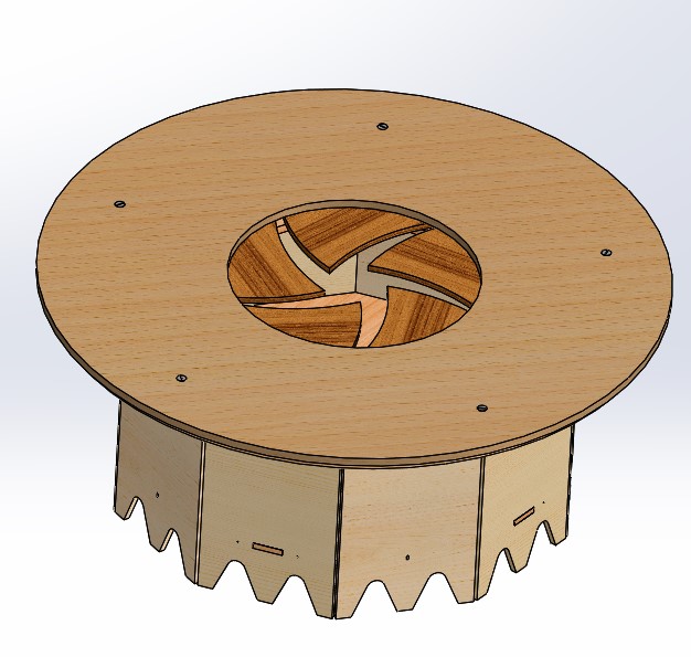 3D file Wood Rotating Dining Table Design -TBRI52000800800V1 🪵 ・3D ...