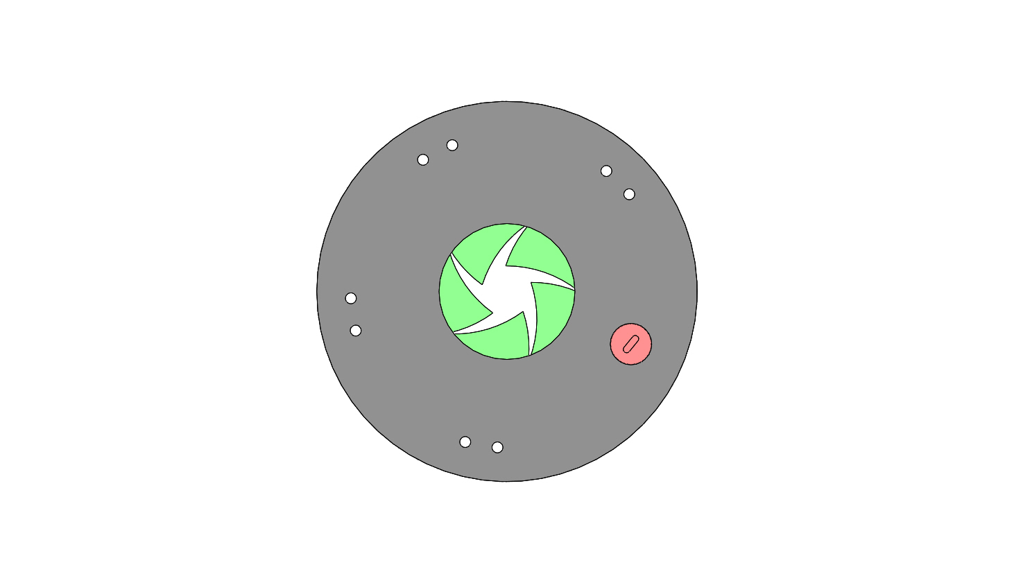 STL file 3DP5BLROD20A Mechanical Iris shutter diy diaphragm mechanism 🎲 ...